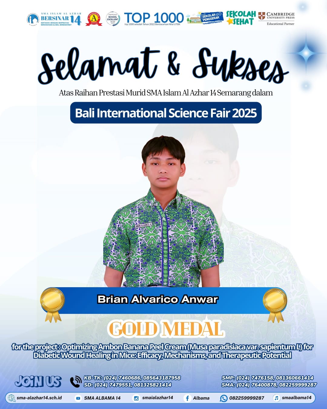 Brian Alvarico Saintis Muda Berbakat SMALZA 14 Kembali Mendulang Emas ...